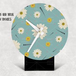 Dye Sublimation Round Desk Clock Mockup | Add Your Own Image and ...