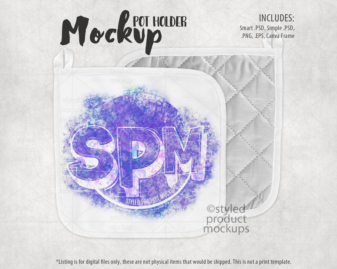 Dye Sublimation Pot Holder With Corner Loop Mockup | Add Your Own Image ...