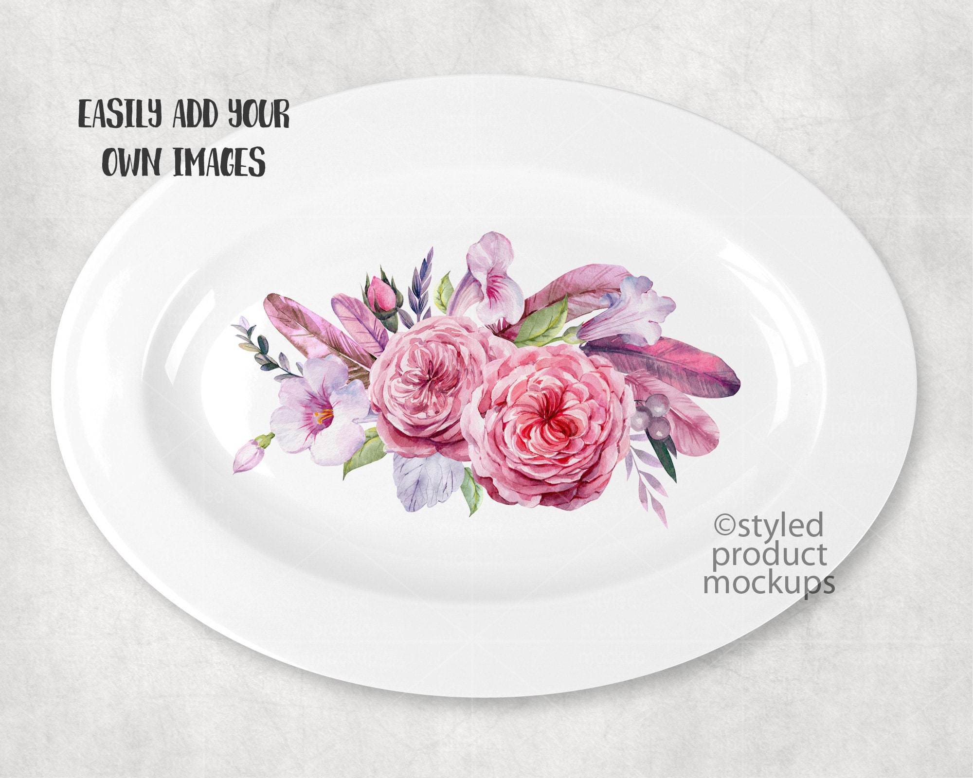 Dye Sublimation Oval Platter Mockup Add Your Own Image and | Etsy