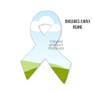 Dye Sublimation MDF Awareness Ribbon Without Hole Mockup | Add Your Own ...