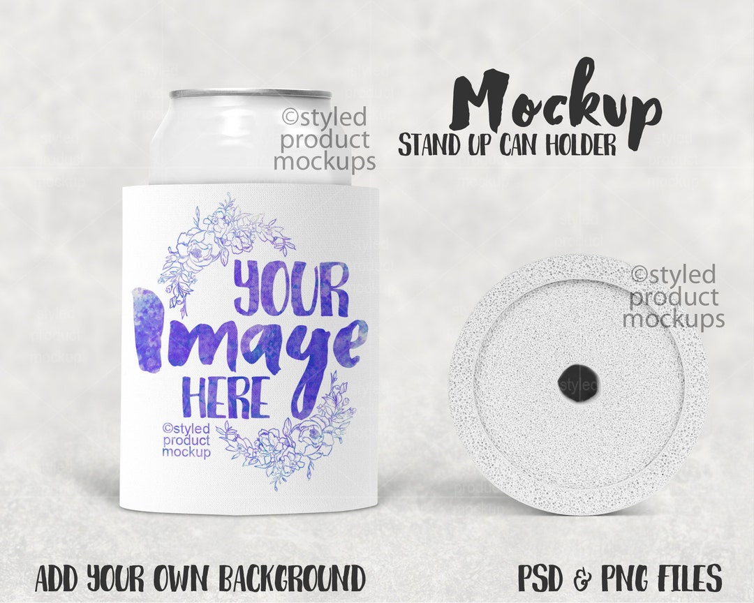 Stand up 12 Oz Can Cooler Mockup Add Your Own Image and Background - Etsy