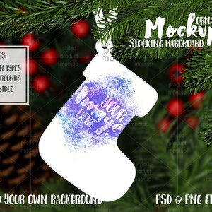 Dye Sublimation Stocking Shaped Ornament Mockup | Add Your Own Image ...