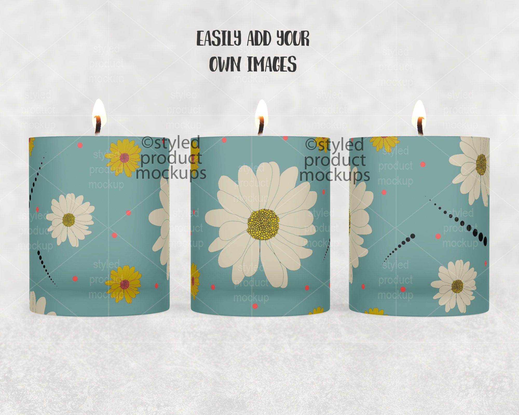 Dye Sublimation Frosted Glass Candle Holder Mockup | Add Your Own Image ...