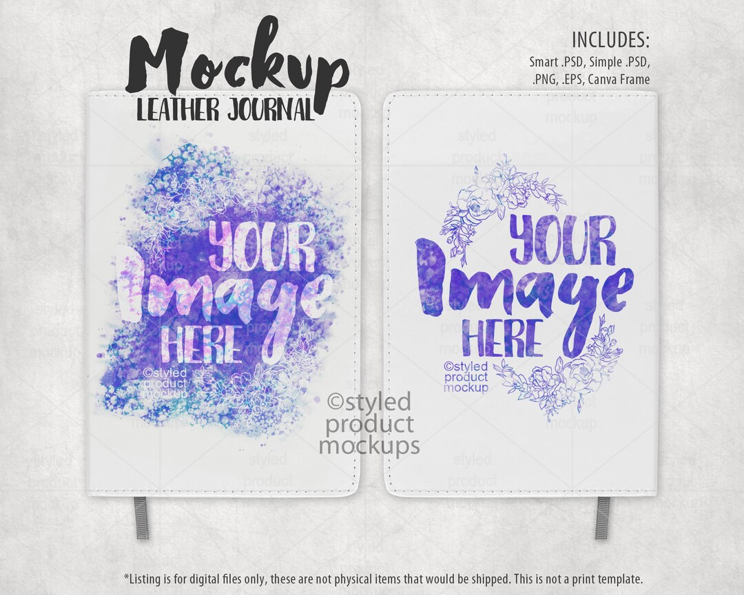 Dye Sublimation Leather Notebook Journal Mockup | Add Your Own Image ...