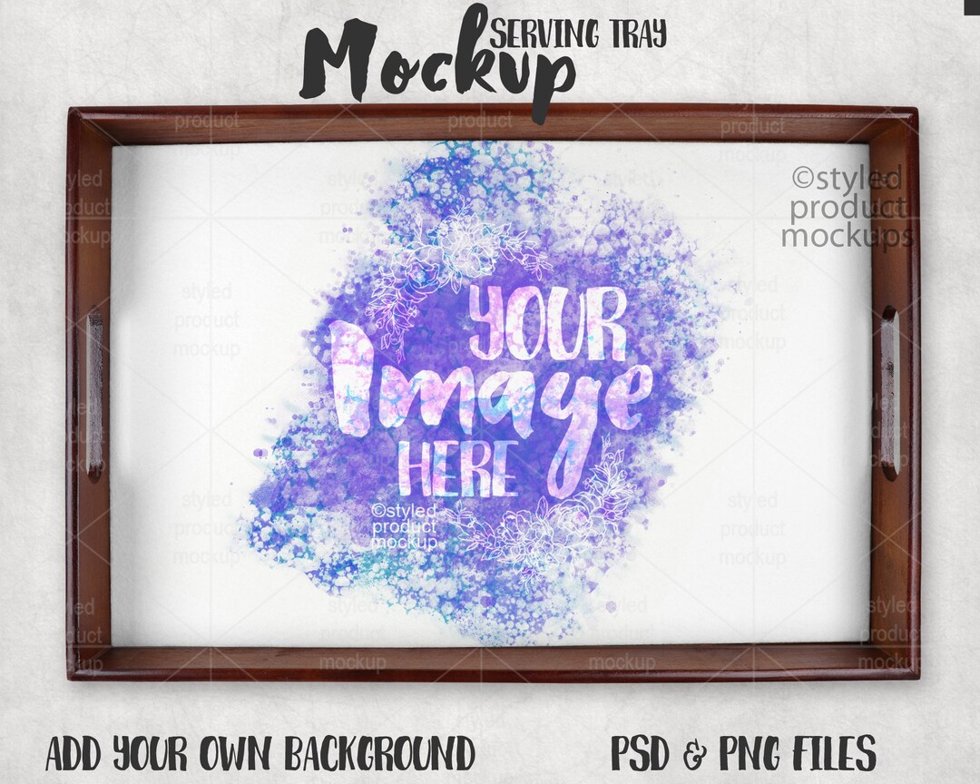 Dye Sublimation Wood Serving Tray Mockup | Add Your Own Image and ...