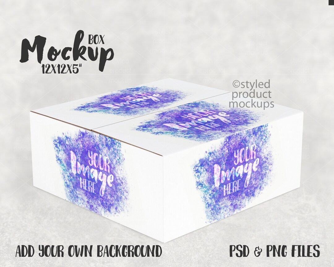 Basic Mailer Box Measuring 12x12x5 Mockup | Add Your Own Image and ...
