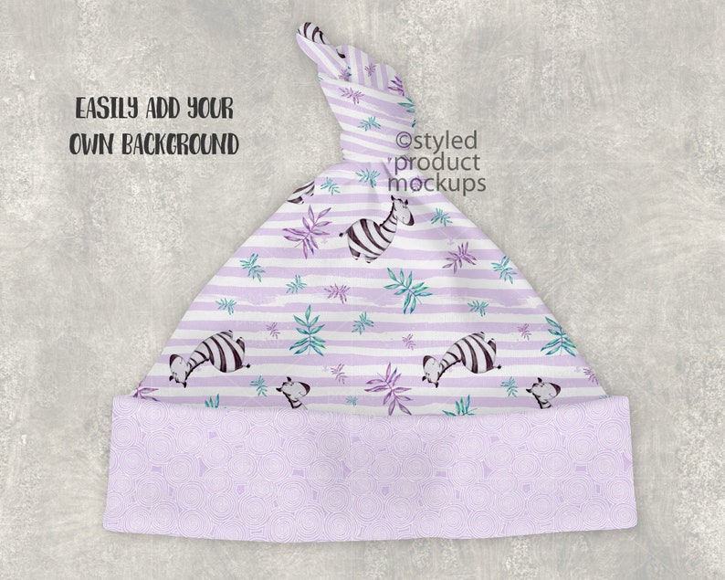Dye Sublimation Baby Knotted Hat Mockup | Add Your Own Image and ...