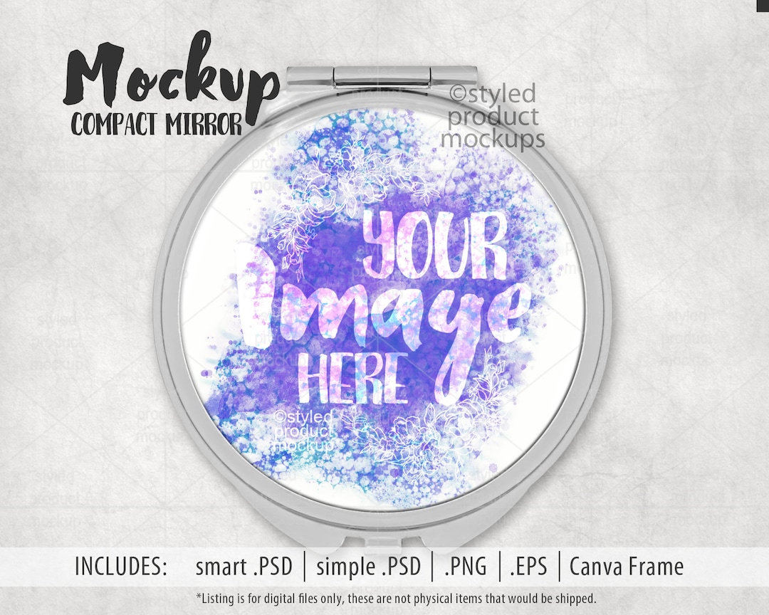 Dye Sublimation Round Compact Mirror Mockup | Add Your Own Image and ...