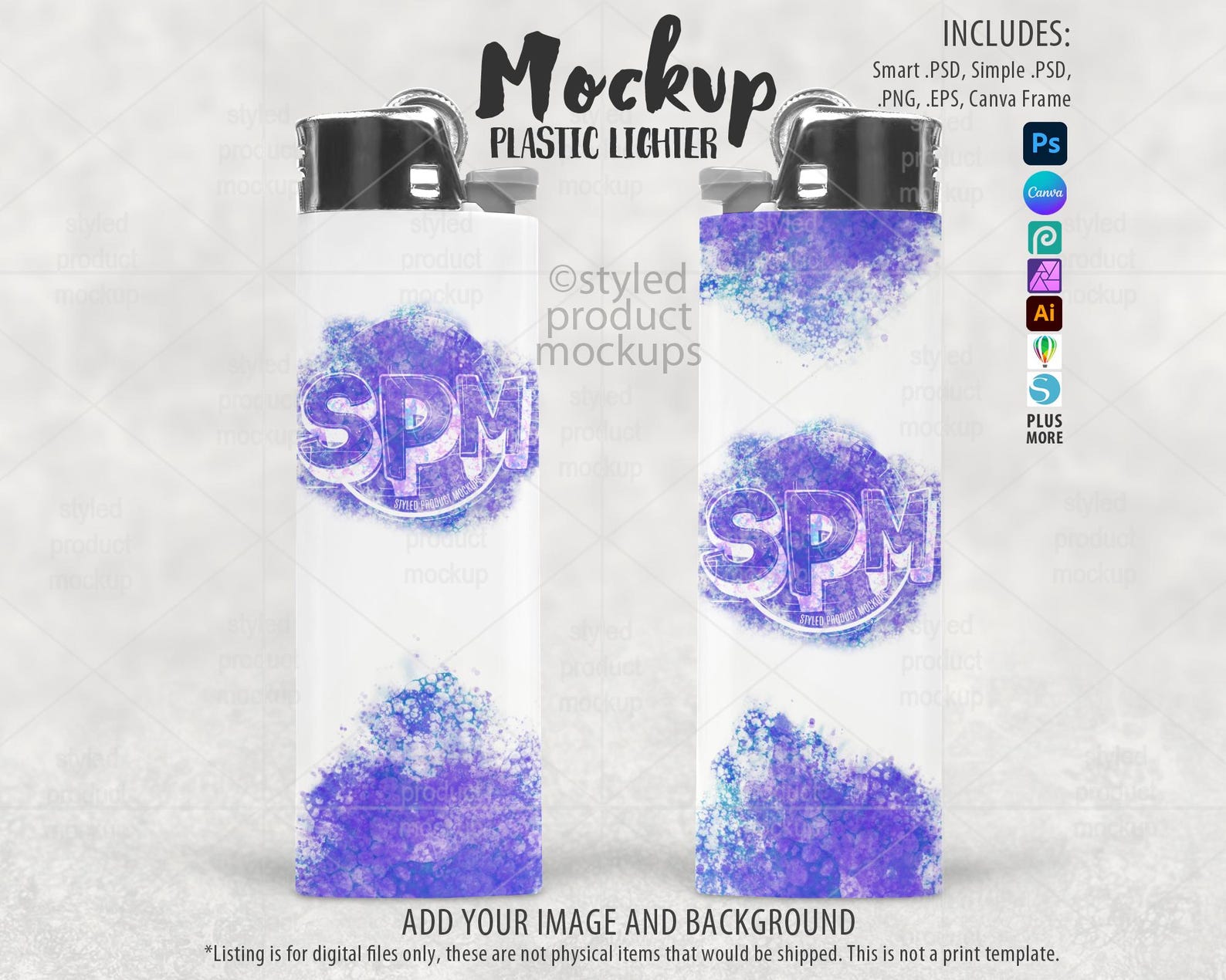 Plastic Disposable Lighter Mockup | Add Your Own Image and Background ...