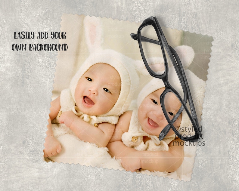 Dye Sublimation Lens Cloth Eyeglass Cleaner Mockup | Add Your Own Image ...