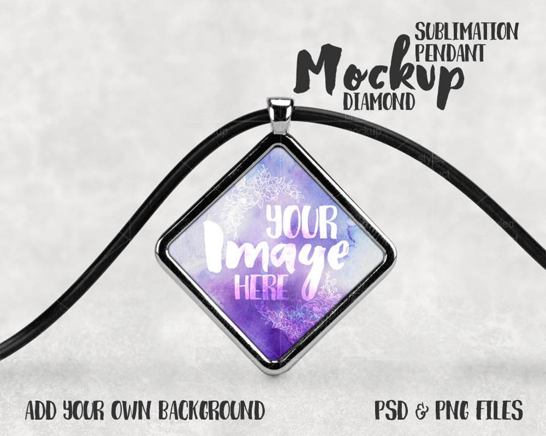 Dye Sublimation Diamond Shaped Pendant Mockup Template With Rope ...