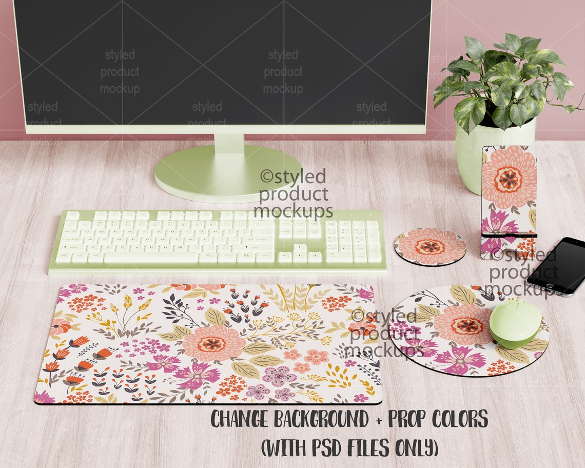 Dye Sublimation Computer Desk Set Mockup | Add Your Own Image - Etsy