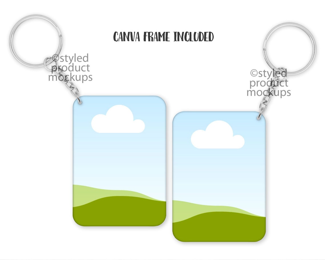 Dye Sublimation 5x7 Cm Keychain Mockup | Add Your Own Image and ...