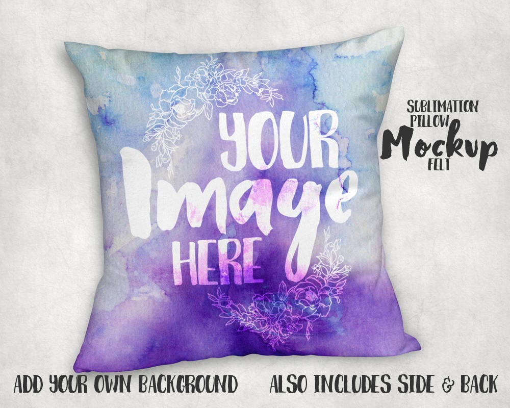 Sublimation Felt Throw Pillow Sham Mockup Template |add Your Own Image ...