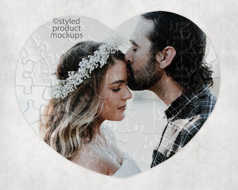 Dye Sublimation 52 Piece Heart Shaped Puzzle Mockup Add Your - Etsy