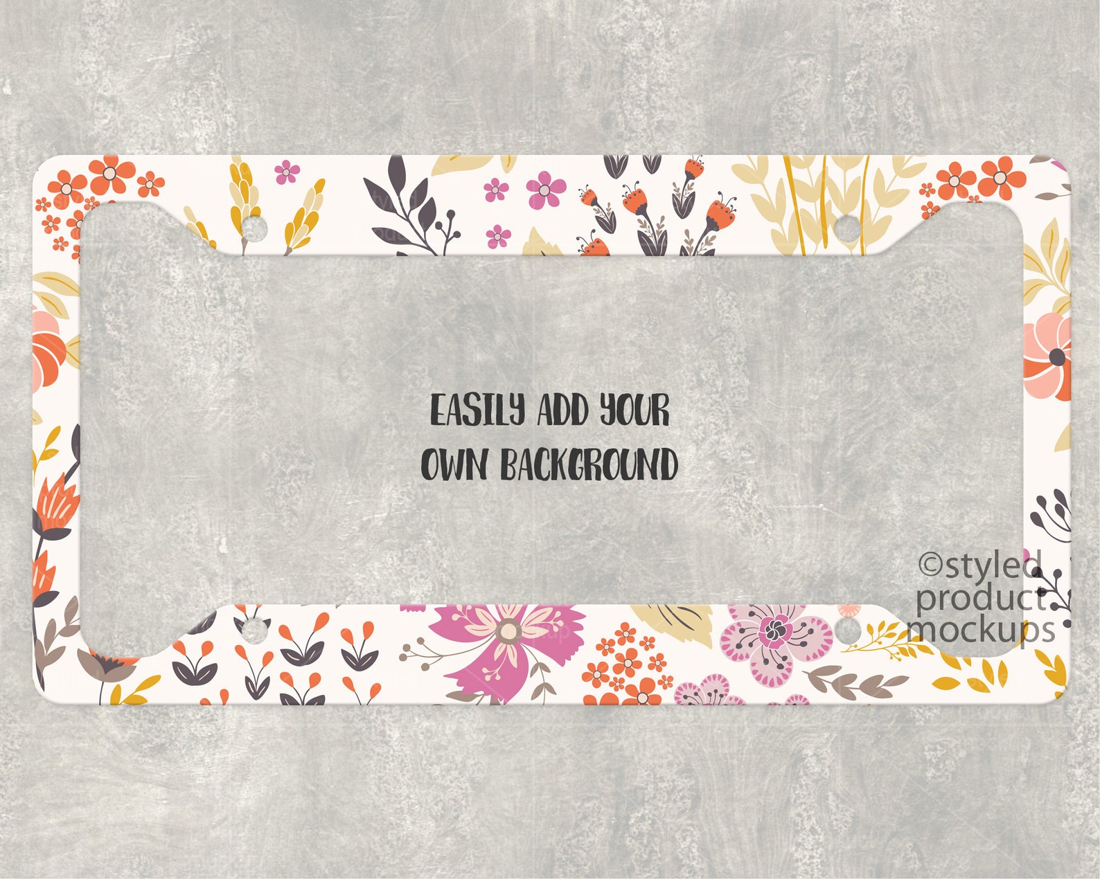 Dye Sublimation Car License Plate Frame Mockup Add Your Own - Etsy