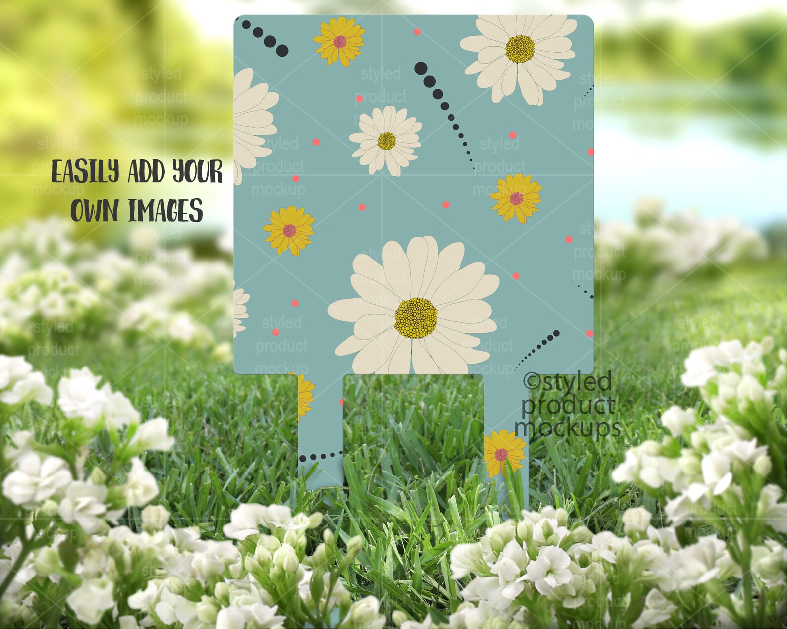 Dye Sublimation 4776 Square Yard Sign in Garden Mockup Add | Etsy