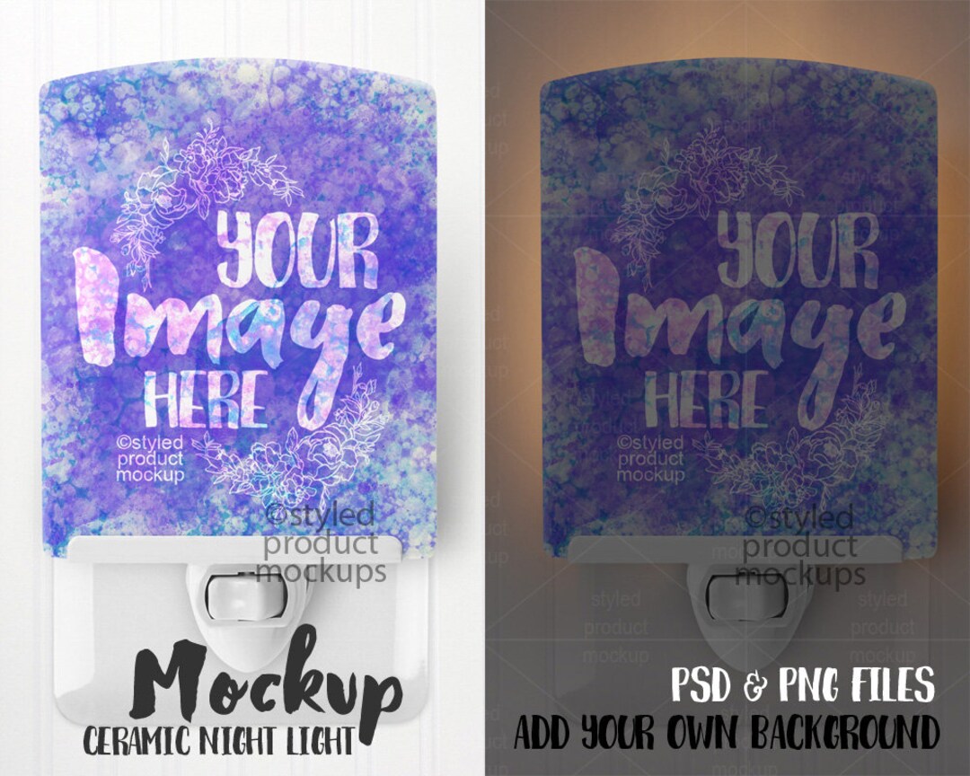 Dye Sublimation Night Light Mockup Template | Add Your Own Image and ...