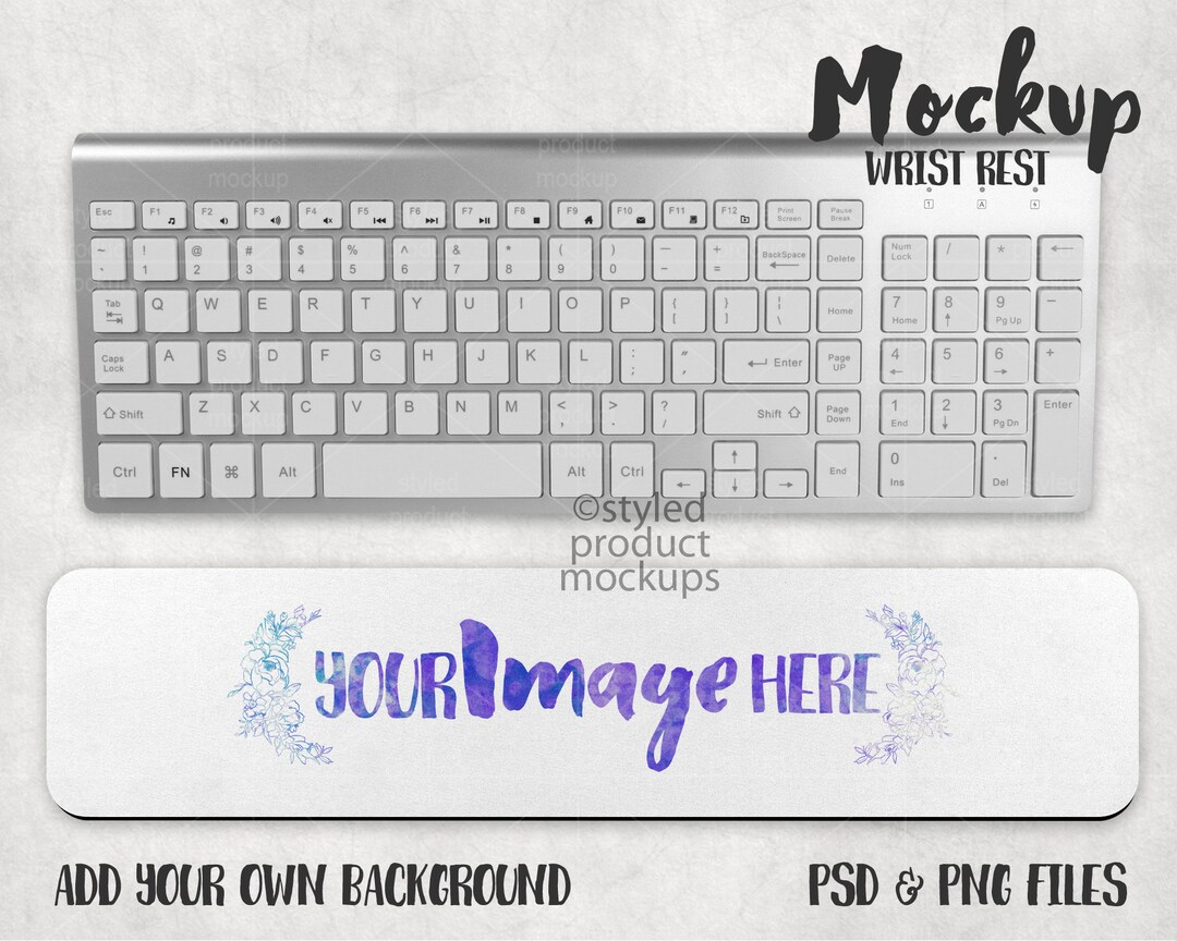 Dye Sublimation Neoprene Keyboard Wrist Rest Mockup Template | Add Your ...