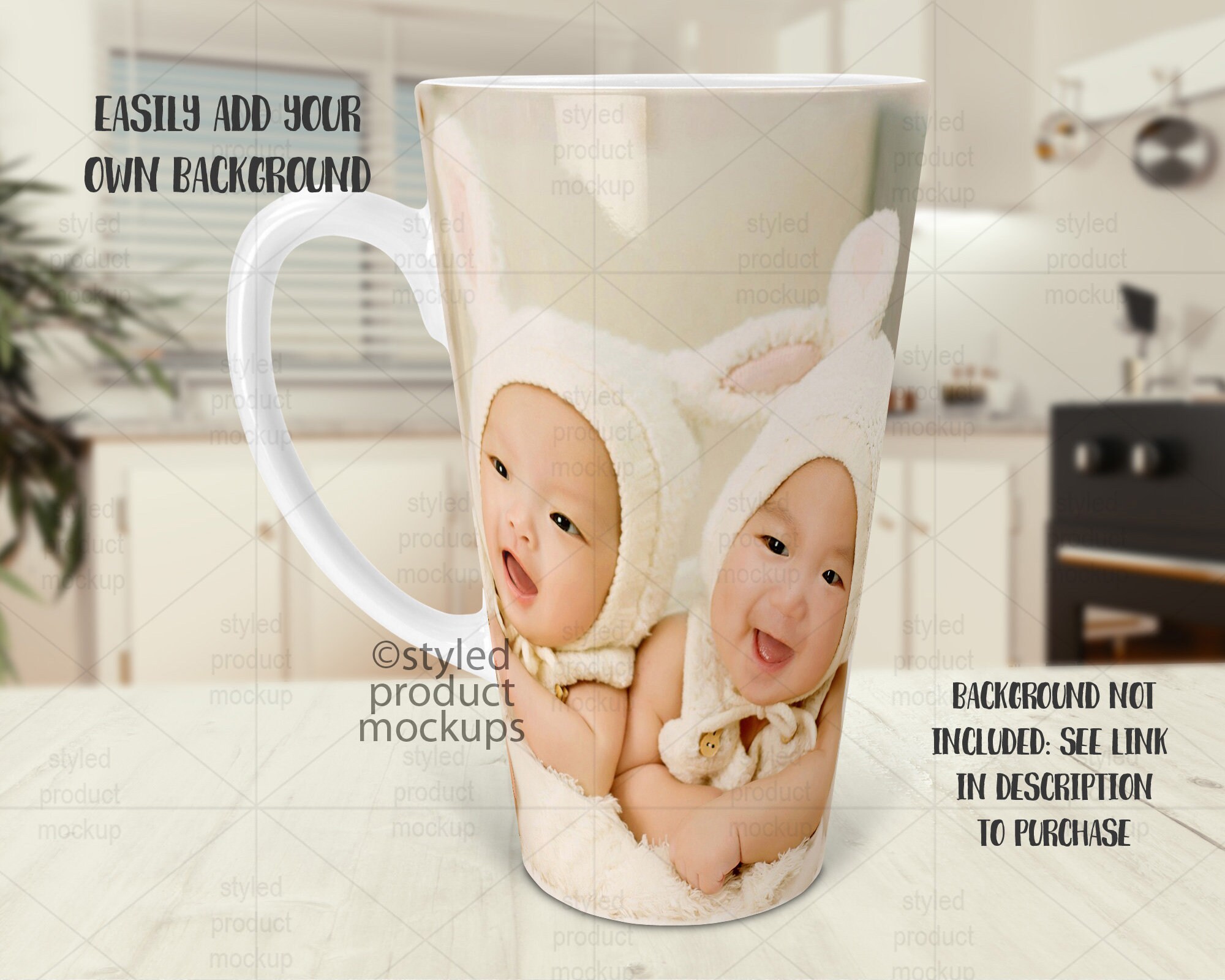 Dye Sublimation 17 Oz Latte Mug Mockup Add Your Own Image Etsy
