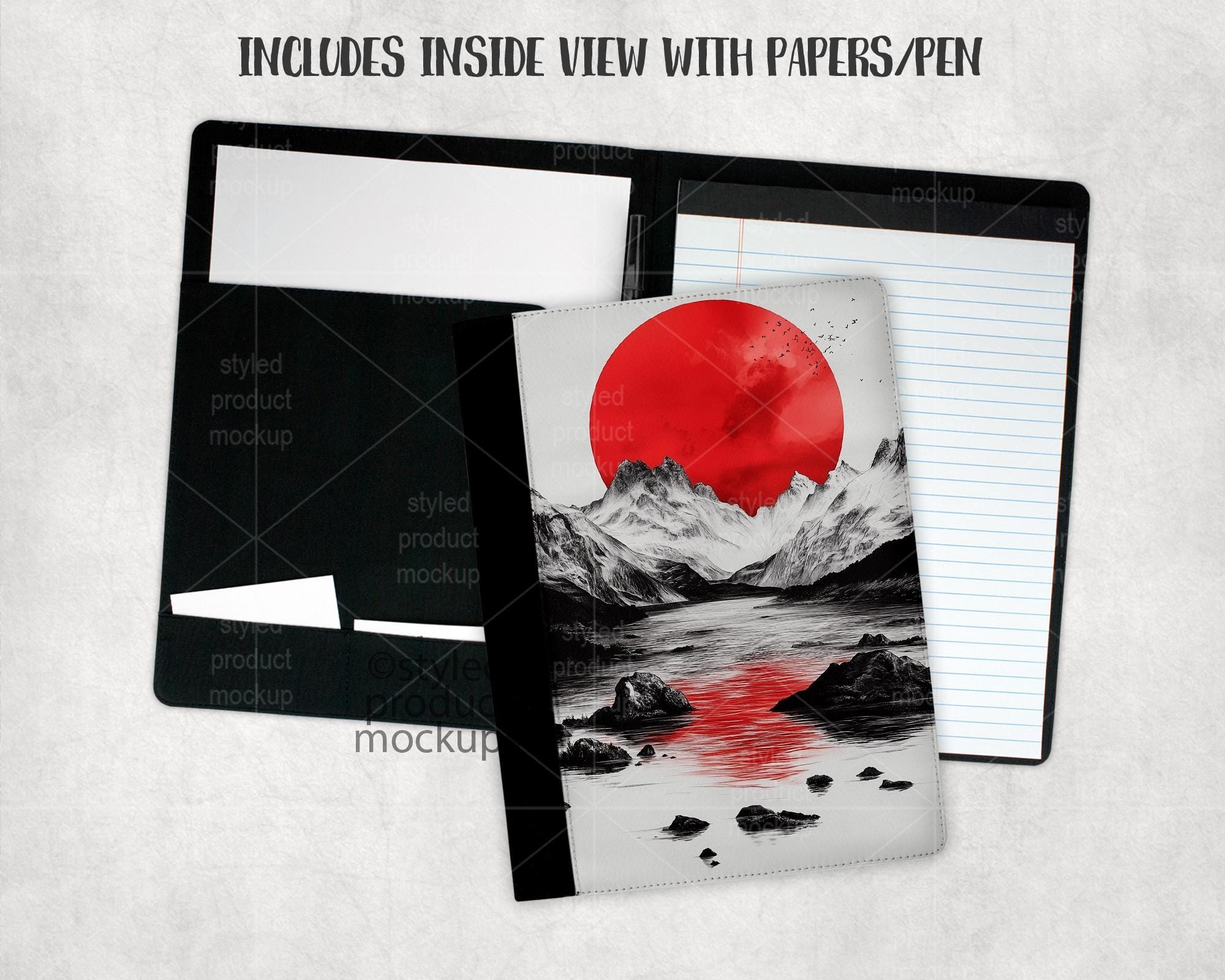 Dye Sublimation Paper Padfolio Portfolio Mockup | Add Your Own Image ...
