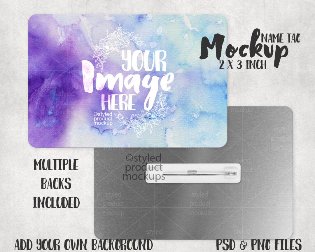 Dye Sublimation Name Badge Mockup Template | Add Your Own Image and ...