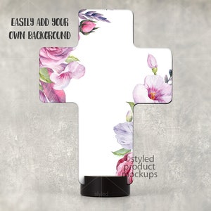 Dye Sublimation Hard Board Cross Mockup Template | Add Your Own Image ...