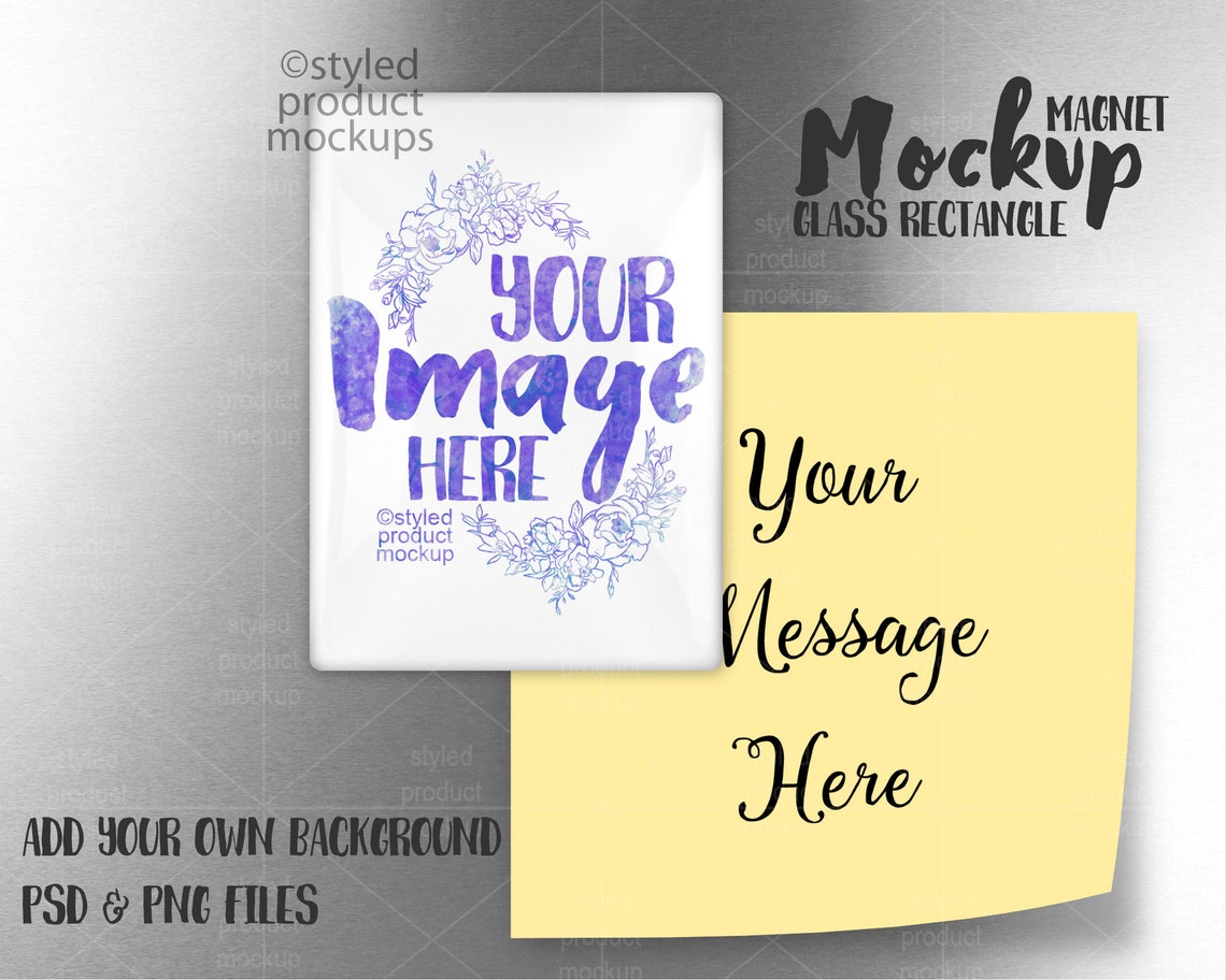 Dye Sublimation Rectangle Glass Magnet Mockup | Add Your Own Image and ...