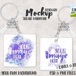 Dye Sublimation Square Keychain Mockup | Add Your Own Image and ...
