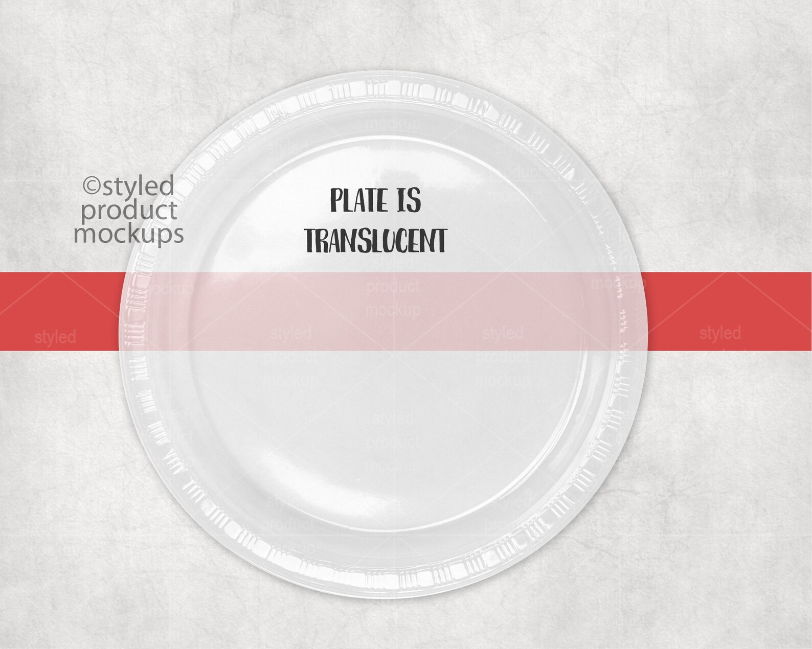 Translucent Plastic Party Plate Mockup Add Your Own Image - Etsy