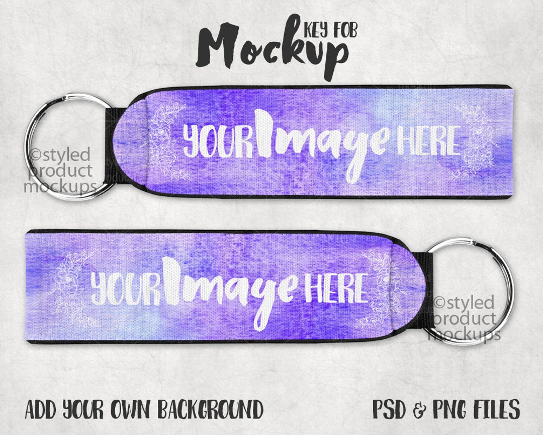 Sublimation Fabric Key Fob Mockup Template | Add Your Own Image and ...