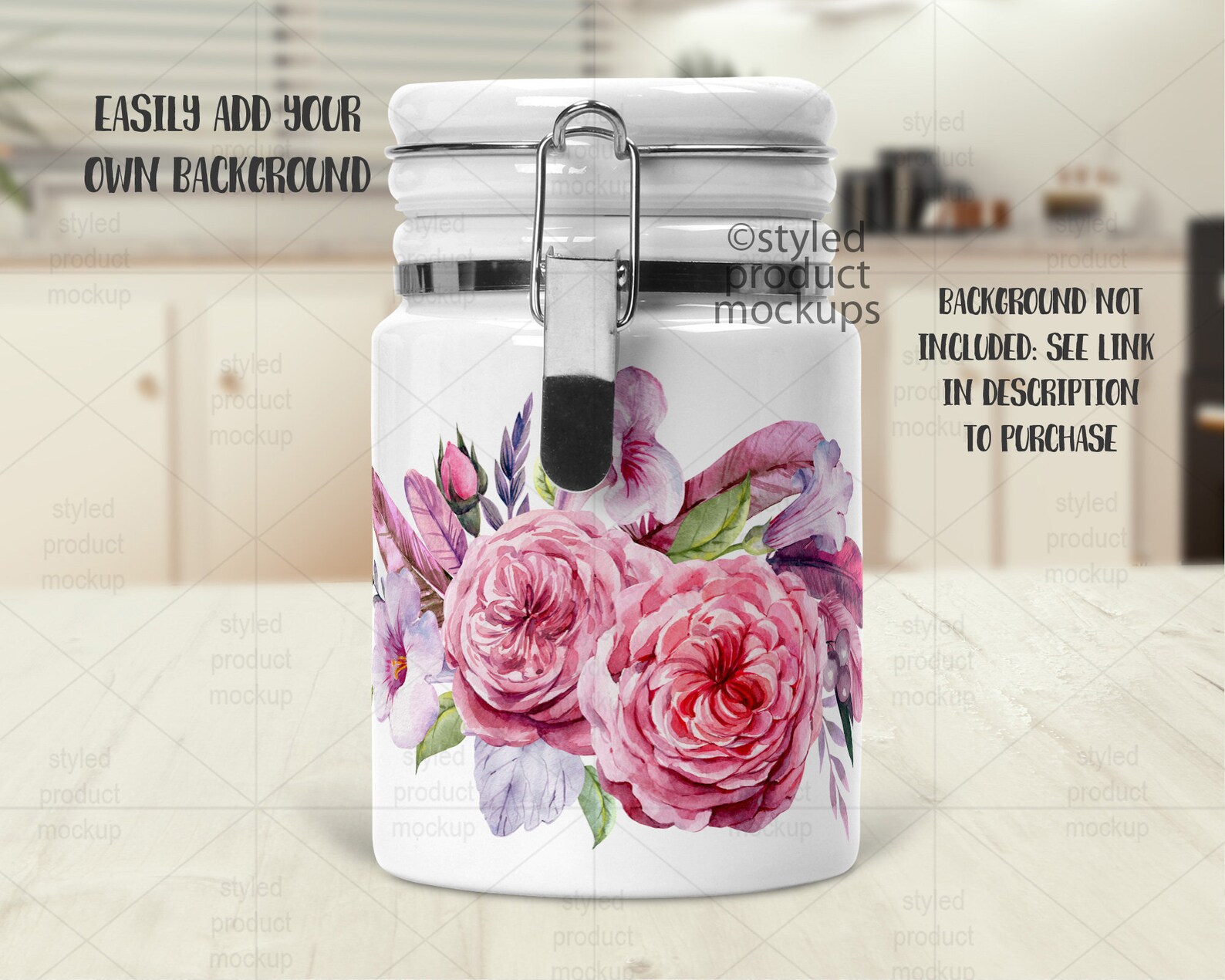 Dye Sublimation Small Ceramic Canister With Flip Top Mockup | Add Your ...