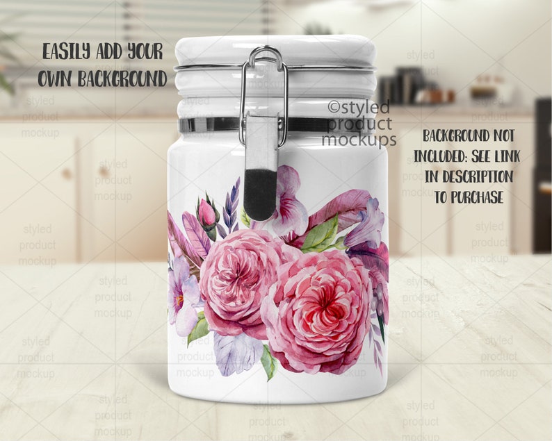 Dye Sublimation Small Ceramic Canister With Flip Top Mockup - Etsy