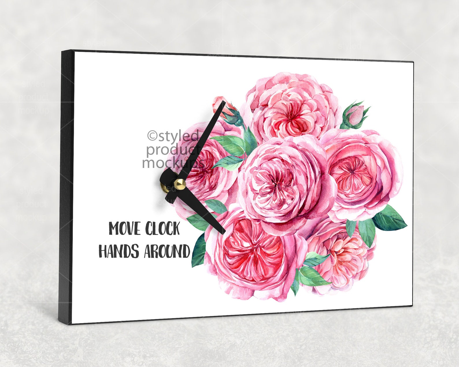 Dye Sublimation Offset Panel Clock Mockup | Add Your Own Image and ...