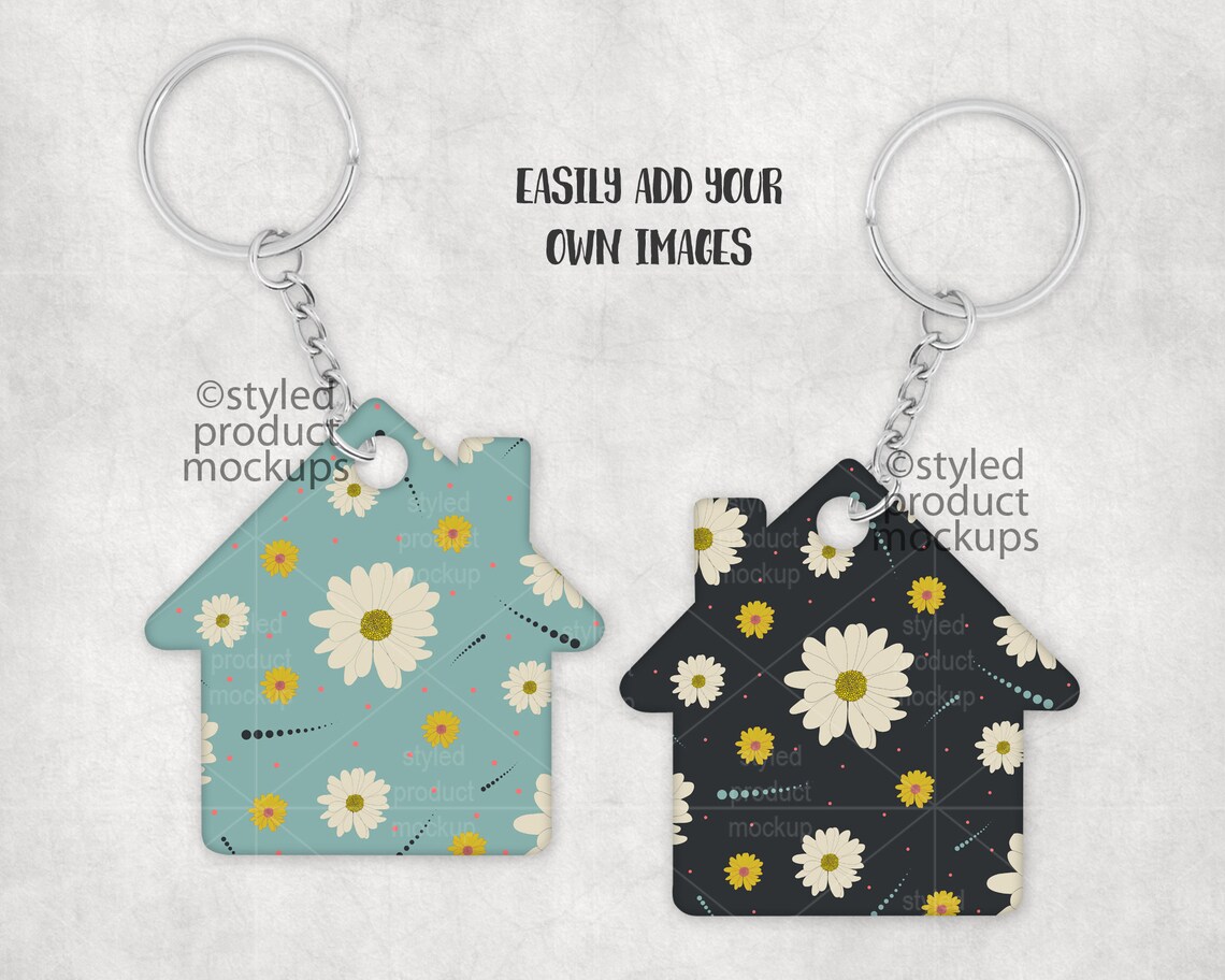 Dye Sublimation House Shaped Keychain Mockup Add Your Own - Etsy
