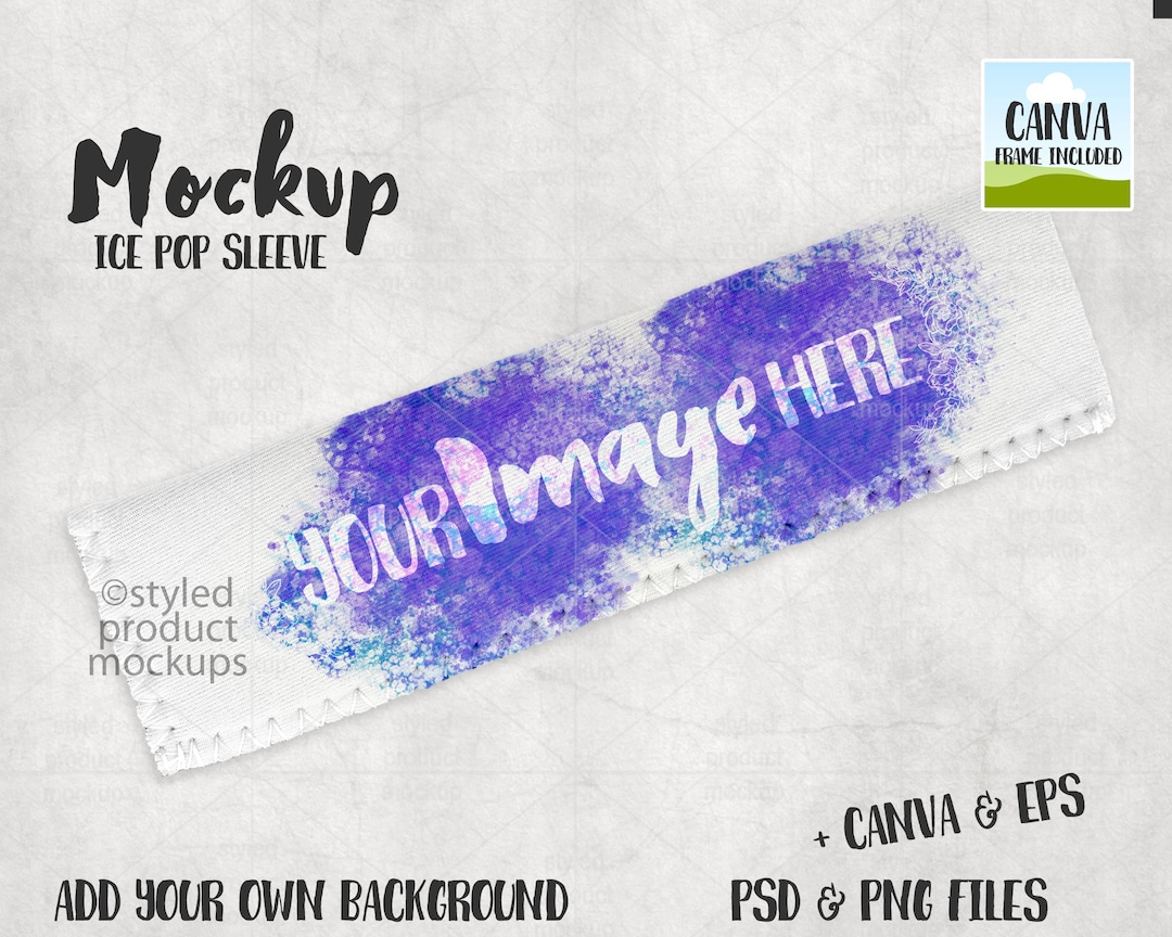 Ice Pop Wrap Sleeve Template Mockup | Add Your Own Image and Background ...