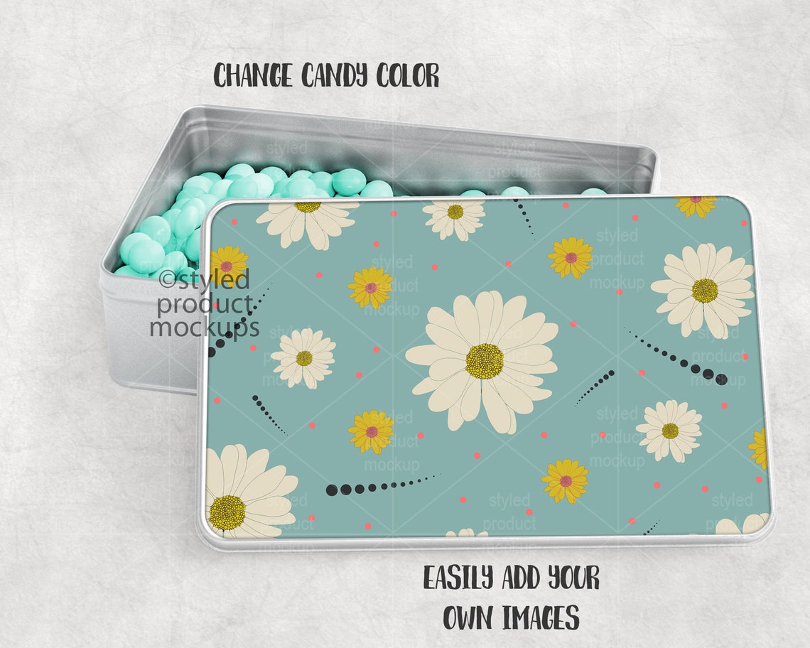 Dye Sublimation Rectangle Tin Metal Box Mockup Add Your Own - Etsy