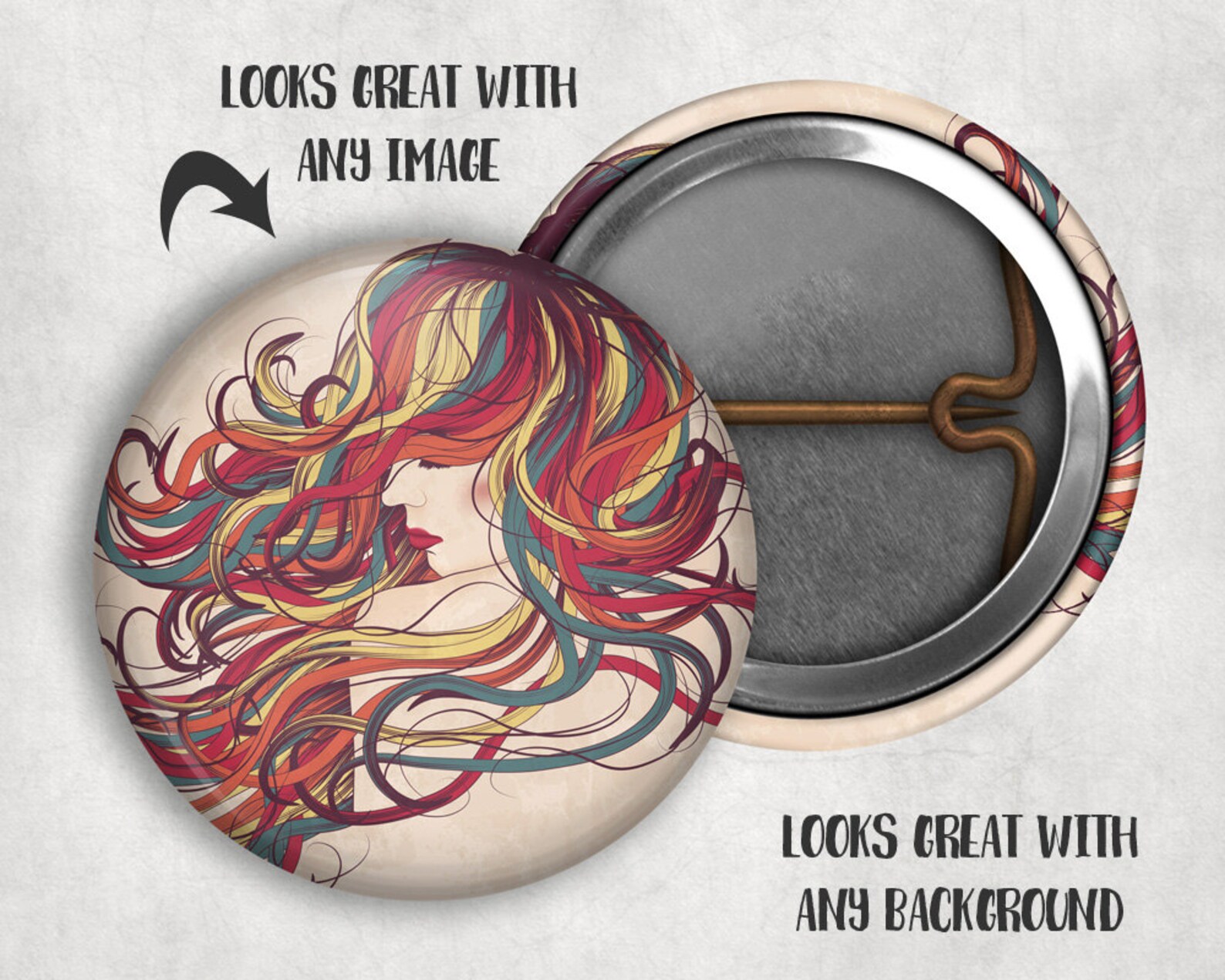 Collet Back Button Mockup: Front & Back View (photoshop, PNG) - Etsy