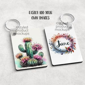 Dye Sublimation Rectangle Keychain Mockup | Add Your Own Image and ...