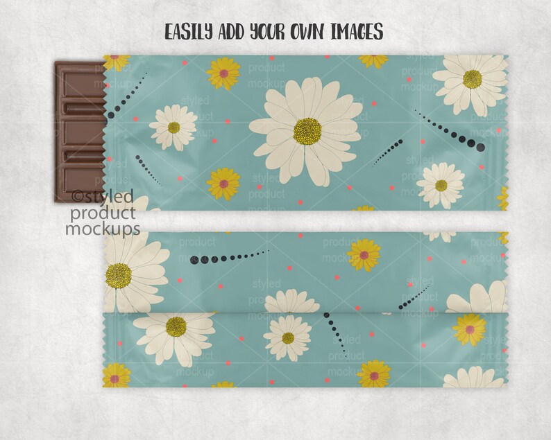 Party Favor Chocolate Bar Wrapper Without Foil Mockup Add Your Own ...