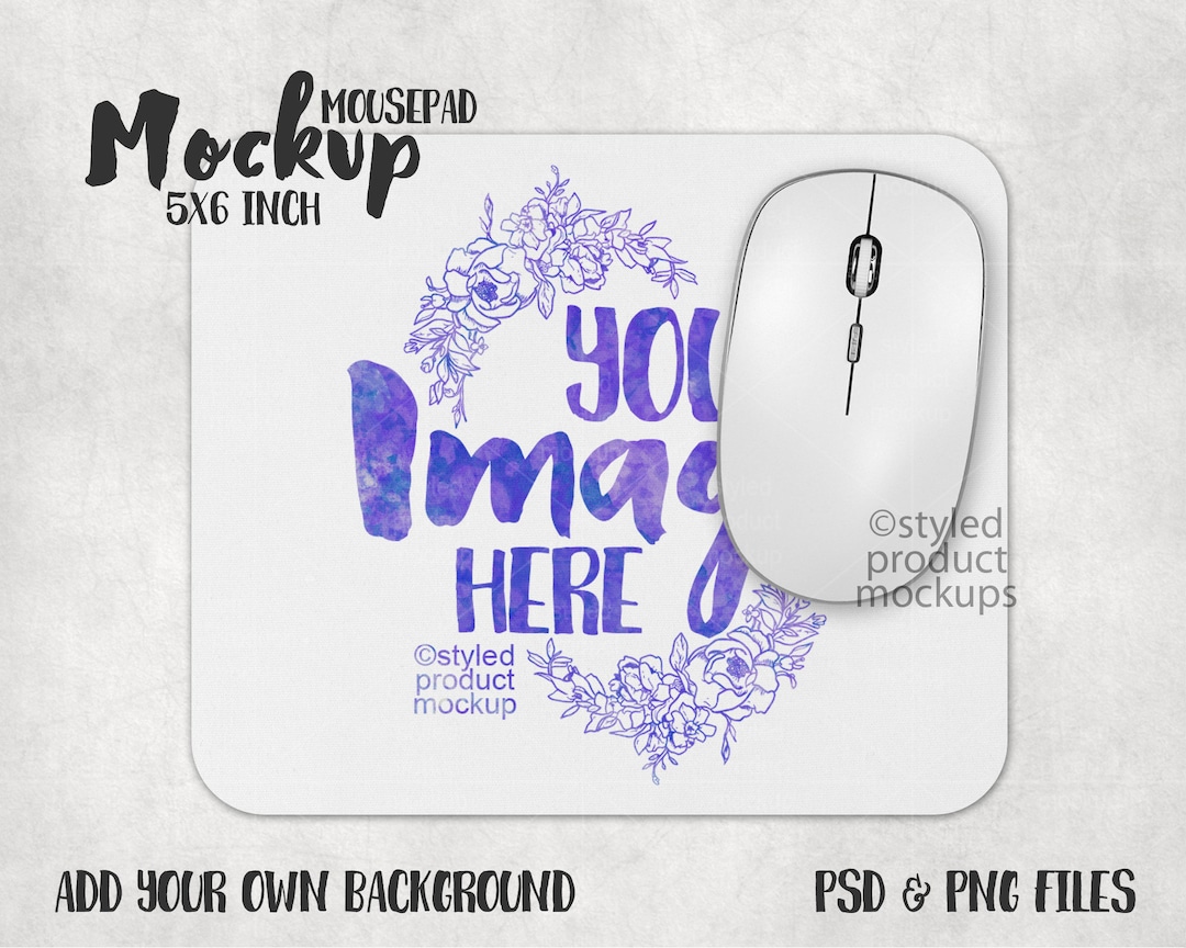 Rectangle 5x6 Mousepad Mockup Template | Add Your Own Image and ...