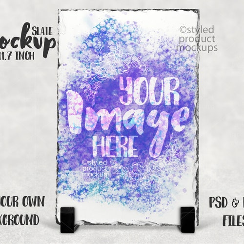 Dye Sublimation Rectangle Slate Mockup Template Add Your Own - Etsy