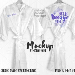 Satin Kimono Robe Mockup | Add Your Own Image and Background - Etsy