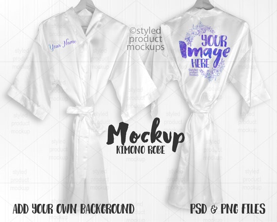 Satin Kimono Robe Mockup Add Your Own Image and Background - Etsy