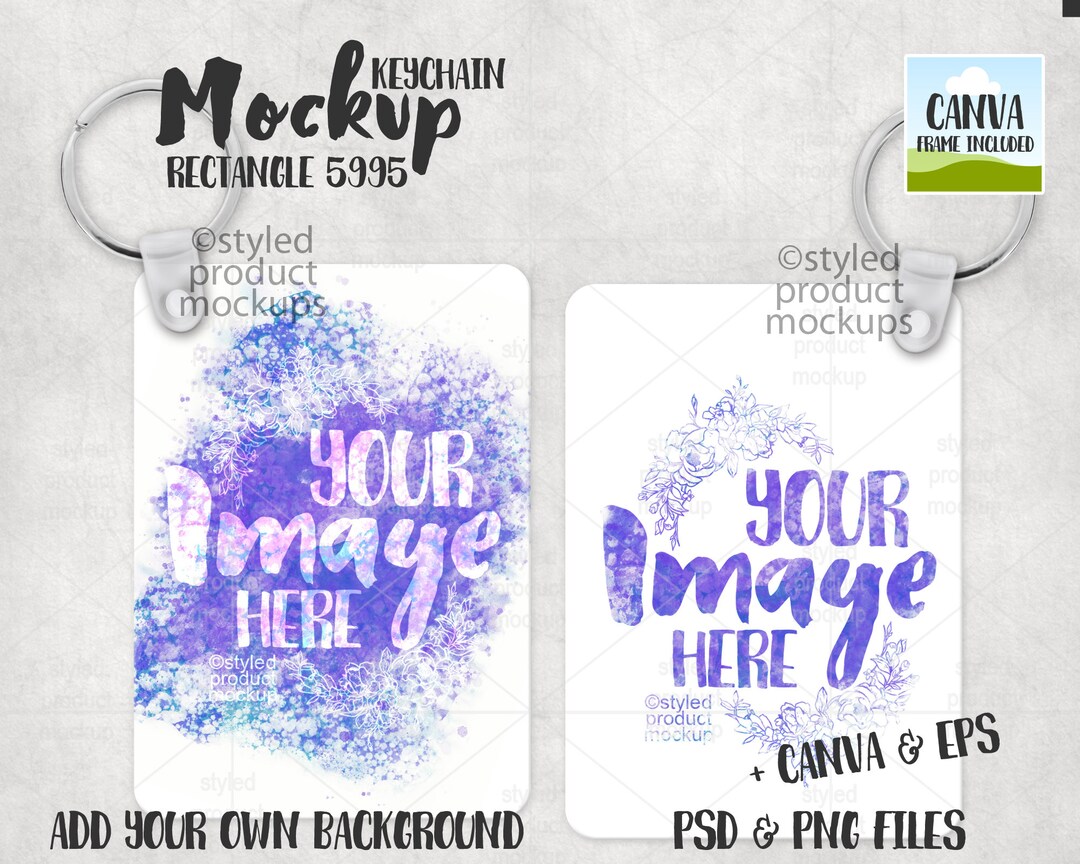 Dye Sublimation Rectangle Keychain Mockup | Add Your Own Image and ...