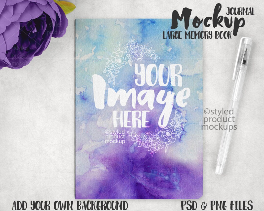 Large Memory Book Template Mockup | Add Your Own Image and Background ...