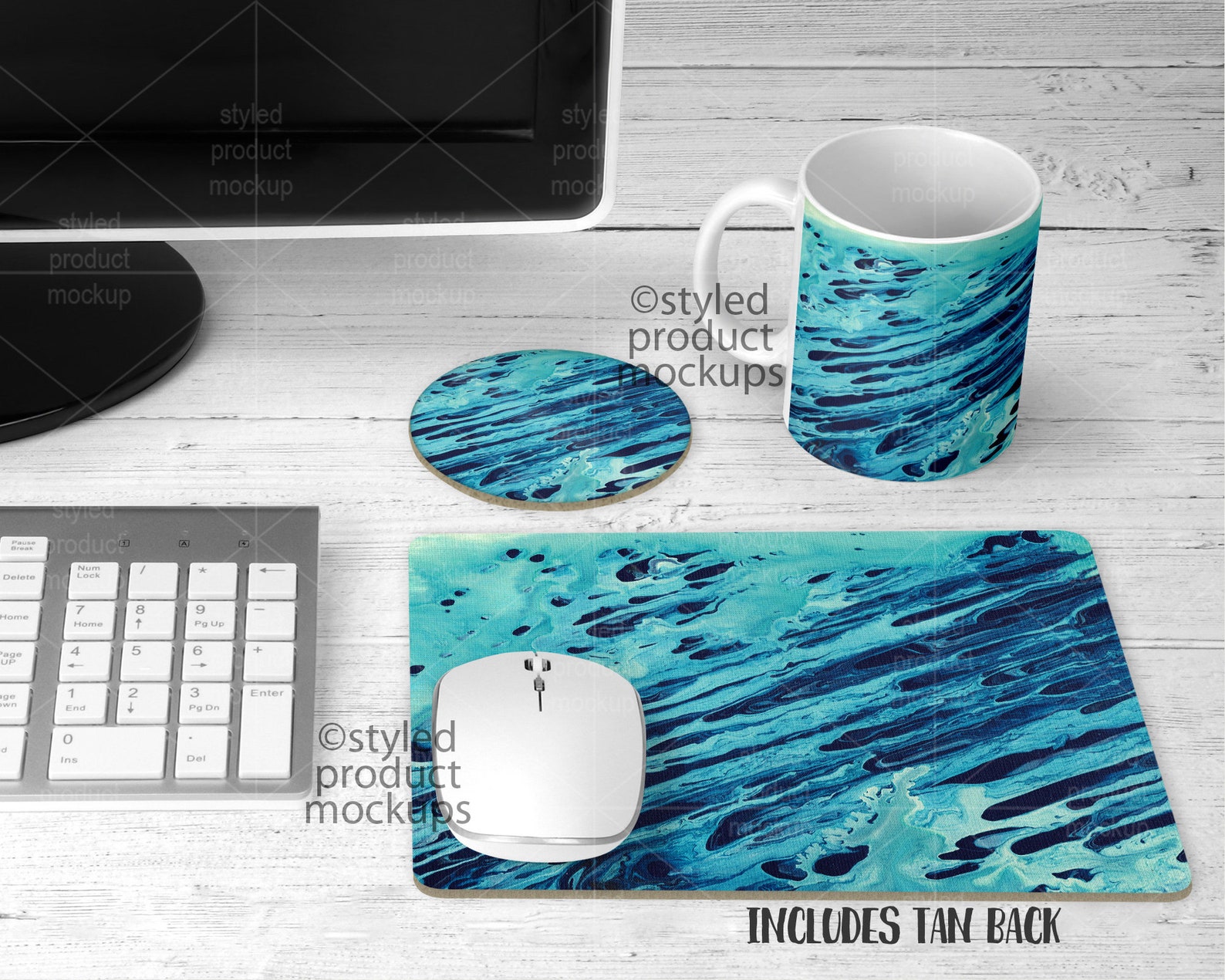 Dye Sublimation Office Desk Set Mockup Add Your Own Image - Etsy Canada