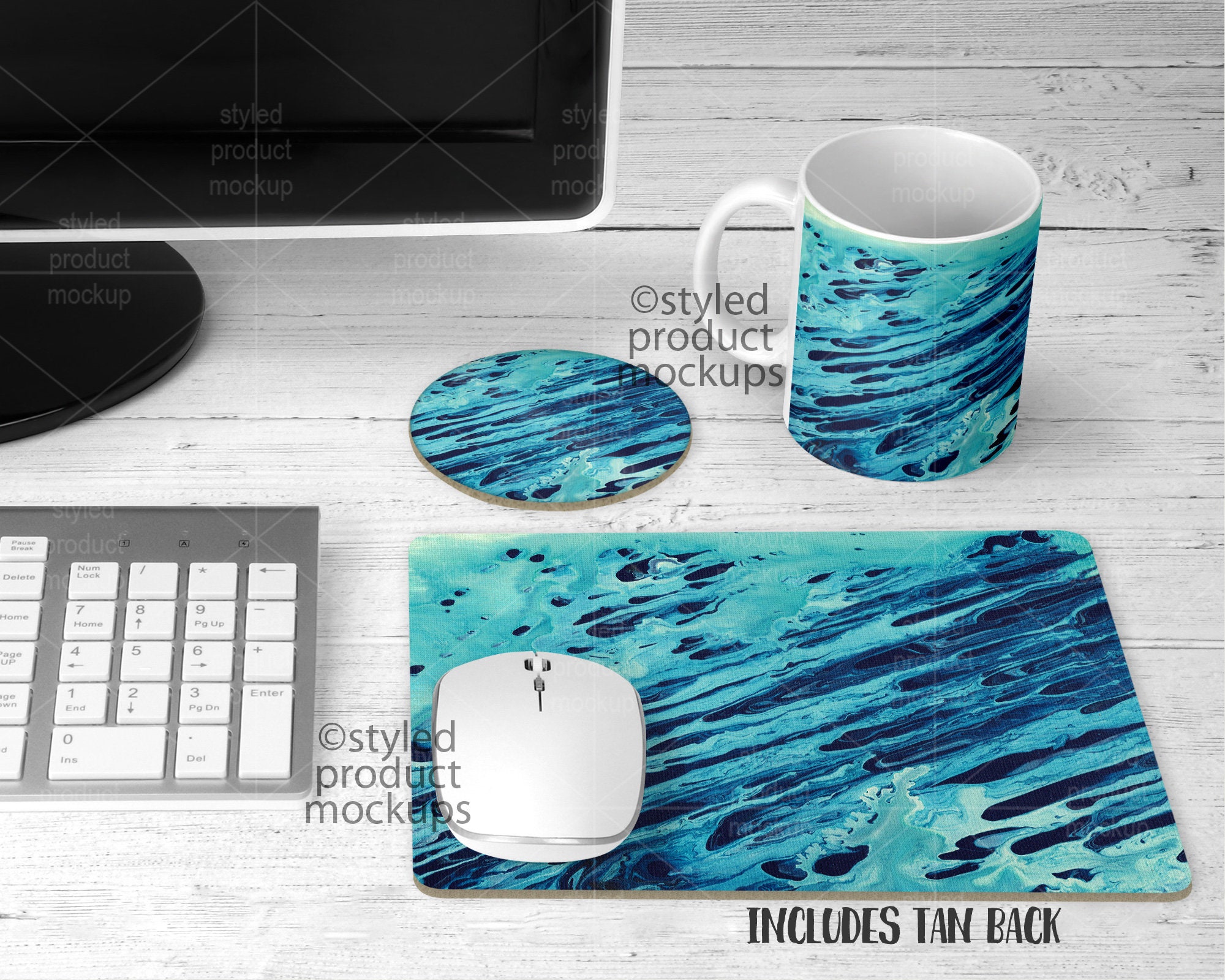 Dye Sublimation Office Desk Set Mockup Add Your Own Image - Etsy Canada