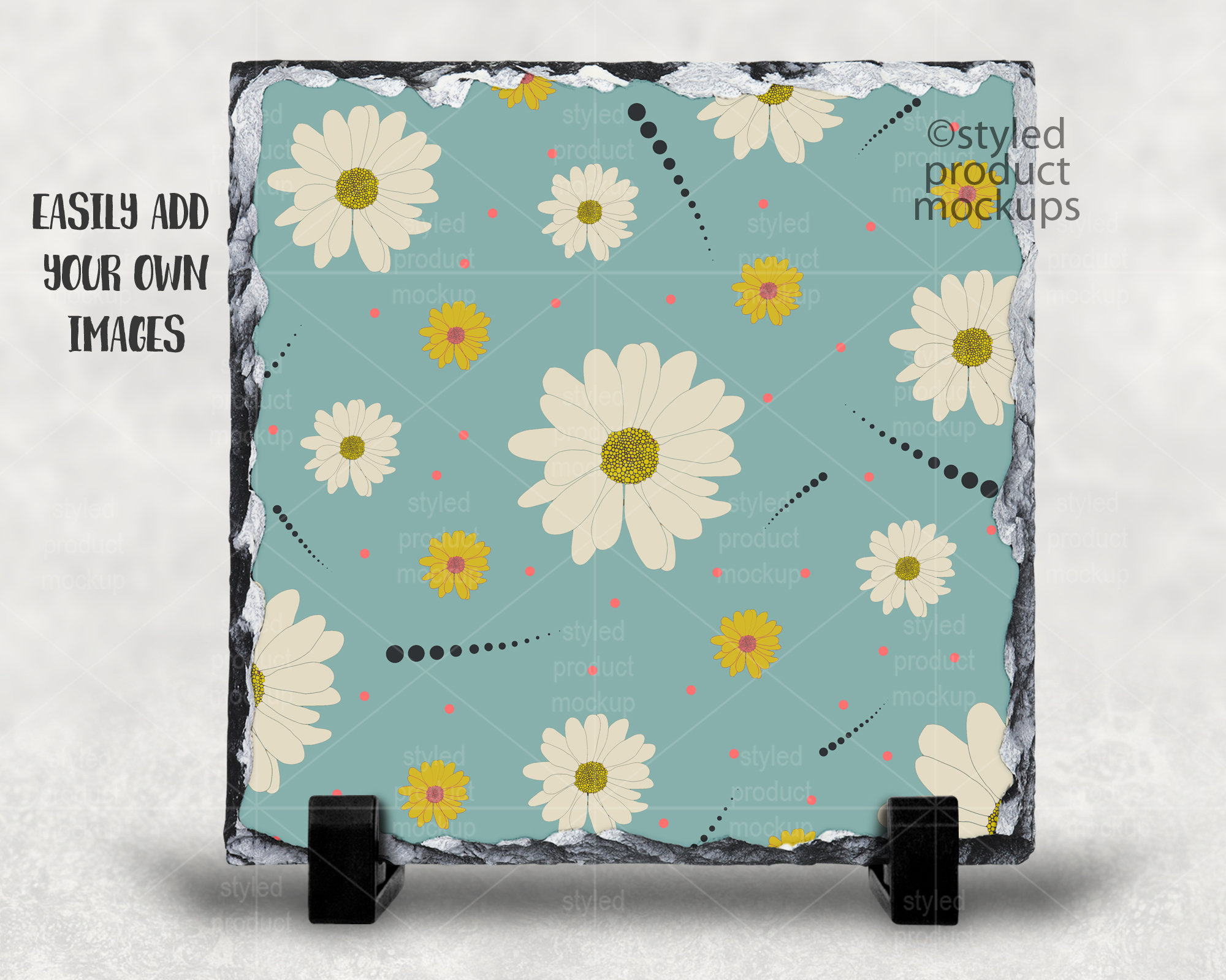 Dye Sublimation Square Slate Mockup | Add Your Own Image and Background ...