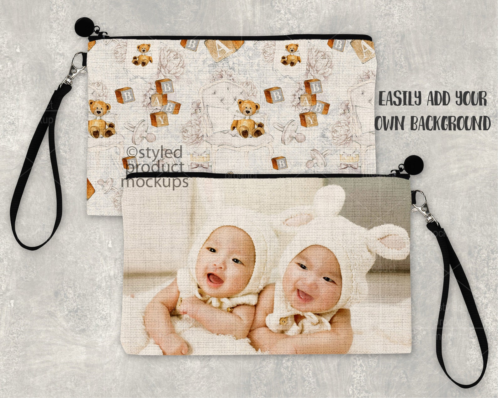 Dye Sublimation Linen Pouch With Strap Mockup Template Add - Etsy